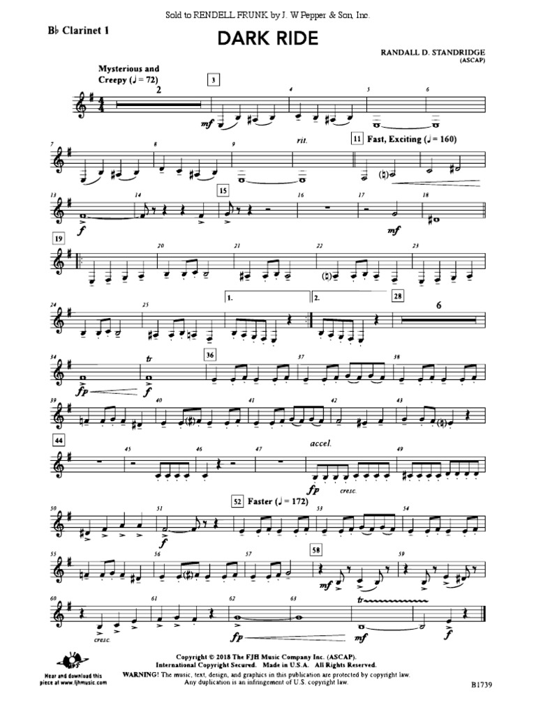 Dark Ride Clarinet 1 | PDF