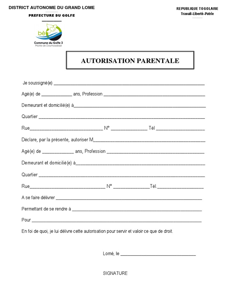 Autorisation Parentale | PDF