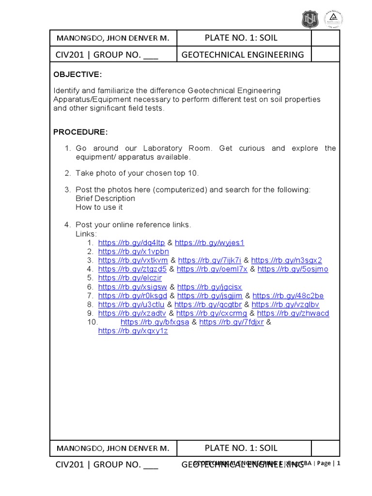 Plate No. 1. - Soil Apparatus | PDF