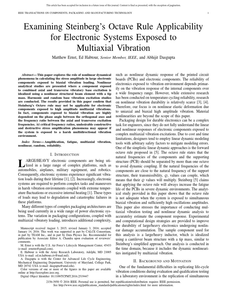Examining Steinberg's Octave Rule Applicability For Electronic Systems ...