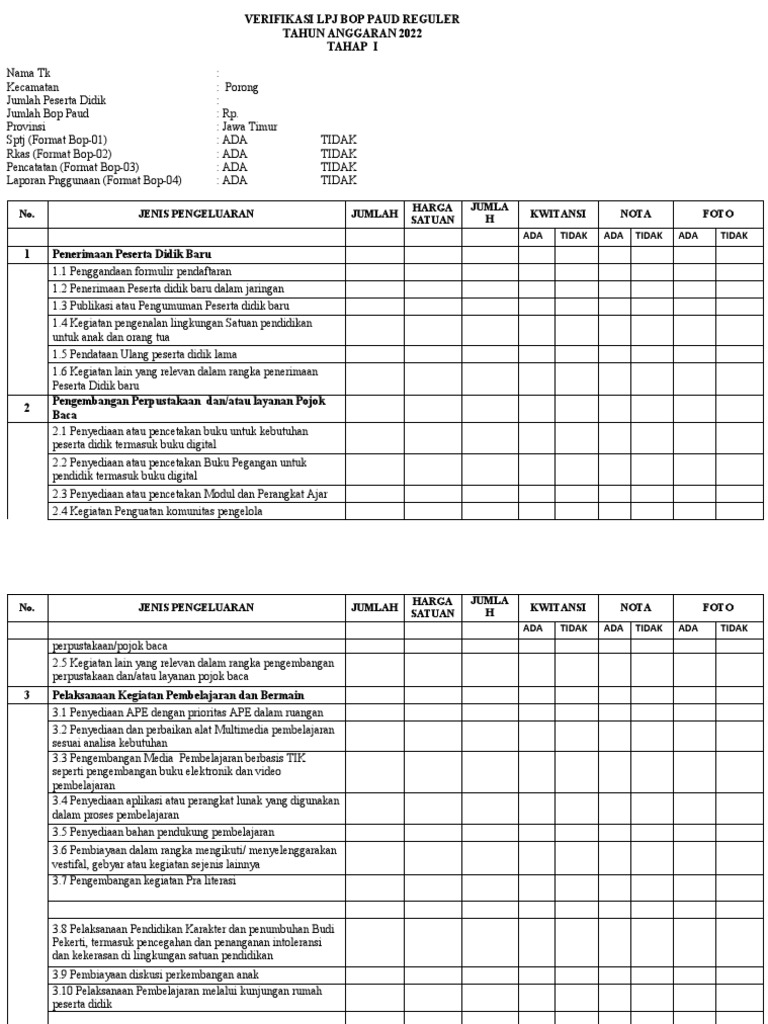 Lembar Verifikasi KB | PDF