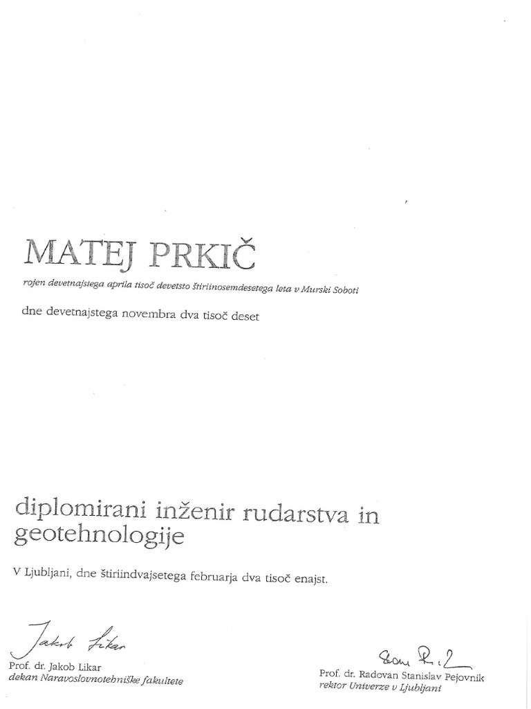 Diploma Rudarstvo | PDF