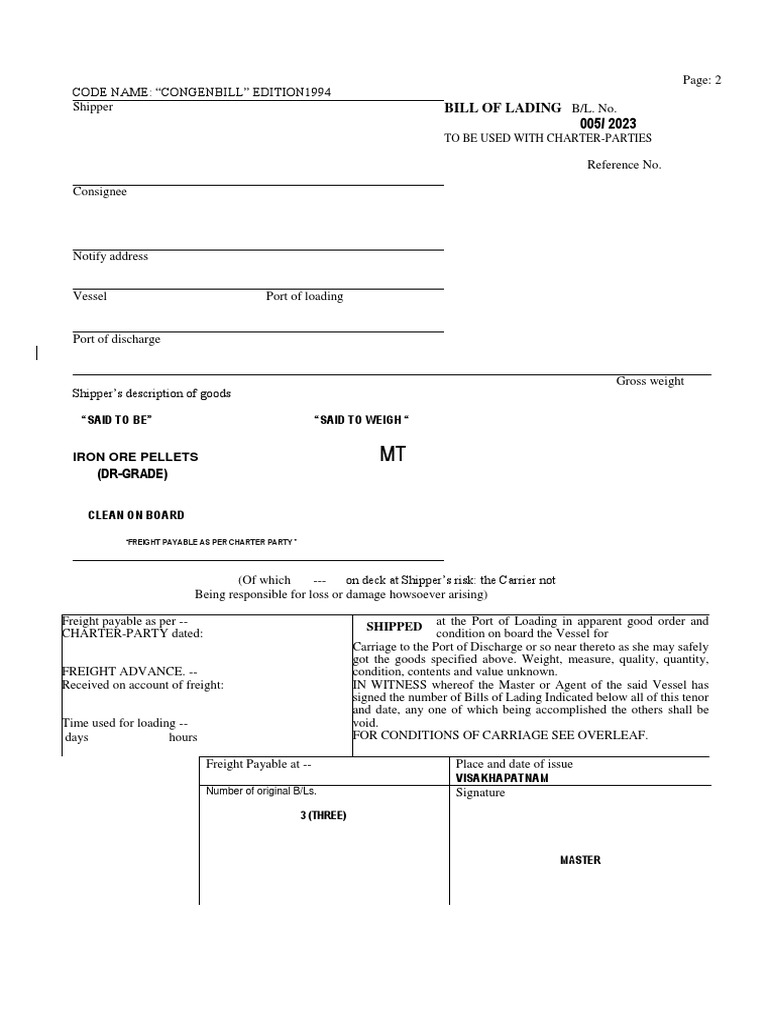 B L Draft | PDF | Cargo | Bill Of Lading