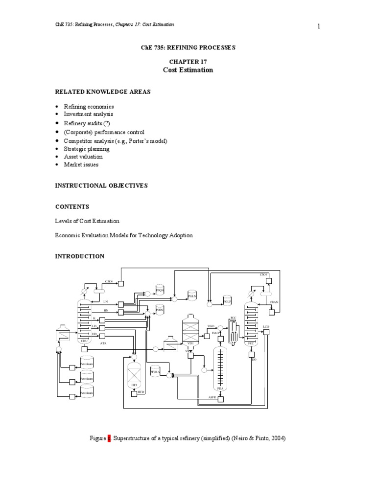 Refinery Cost Estimation Techniques | PDF | Oil Refinery | Petroleum