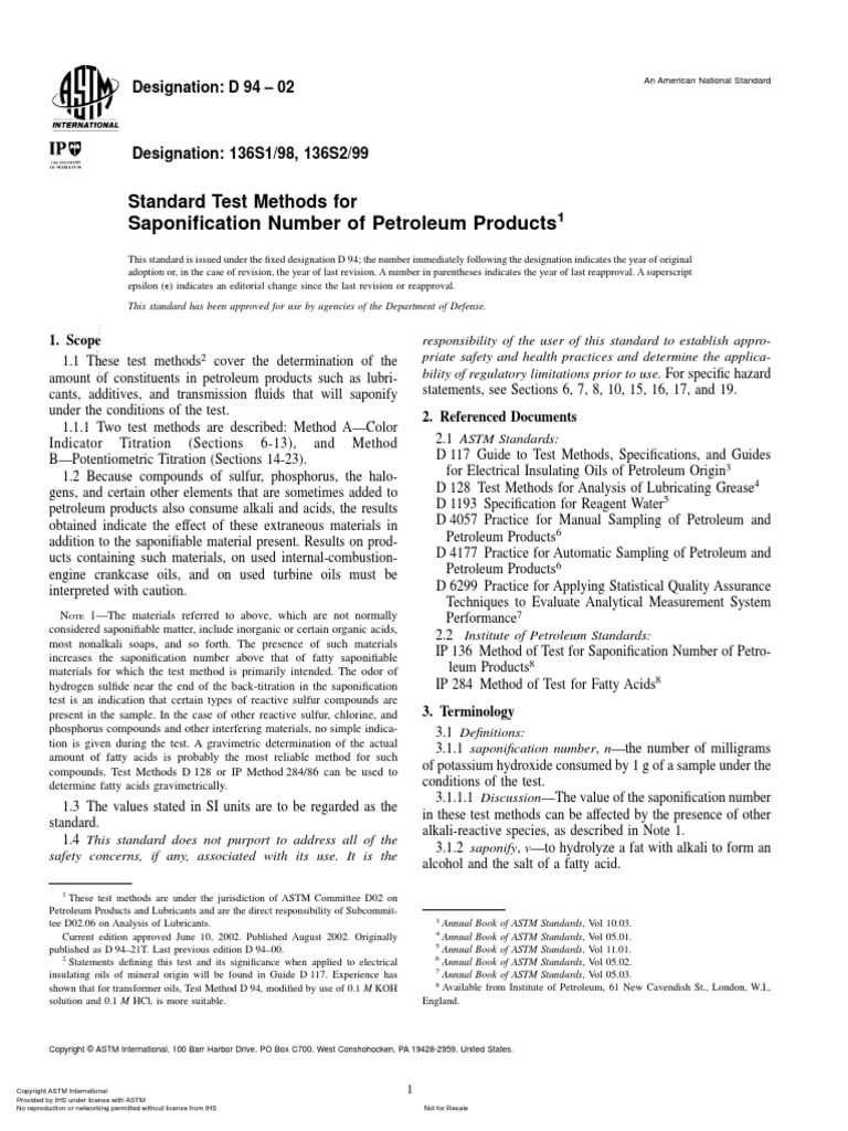 Astm D94 - 02 | PDF