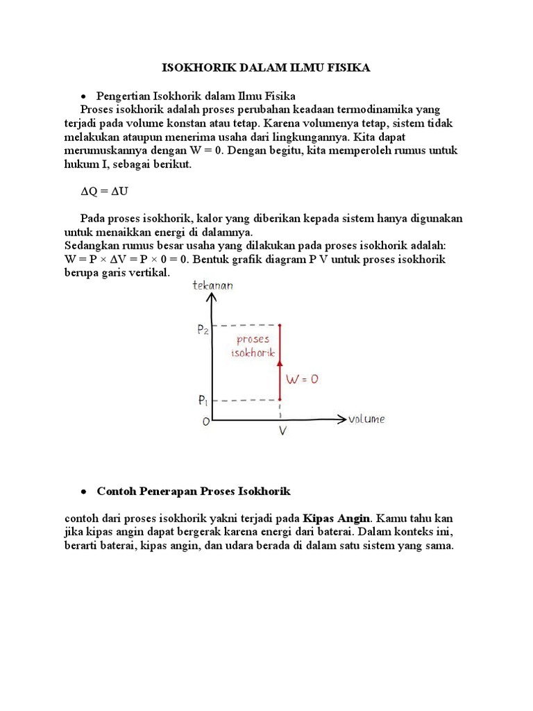 Isokhorik Dalam Ilmu Fisika | PDF
