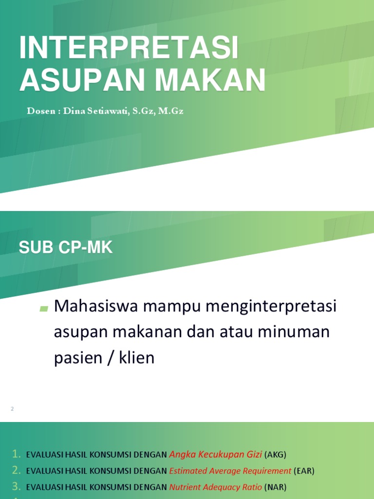 Dina-Skp Interpretasi Asupan-Tm 6 | PDF