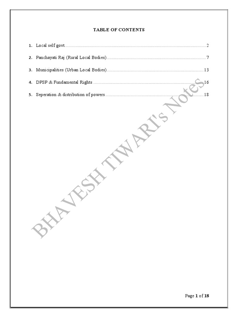 Overview of Local Self-Government in India | PDF | Governance ...