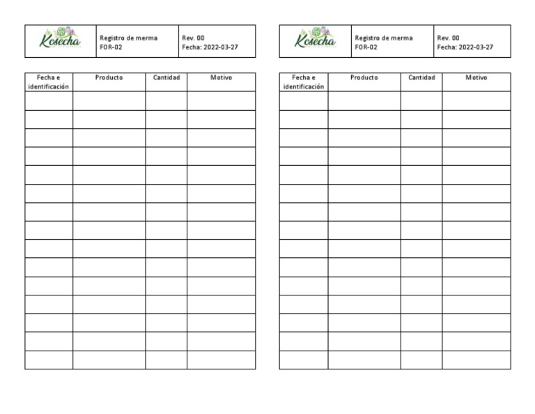 Registro de Merma | PDF
