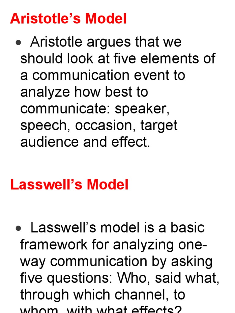 Models of Communication - 8 Major | PDF