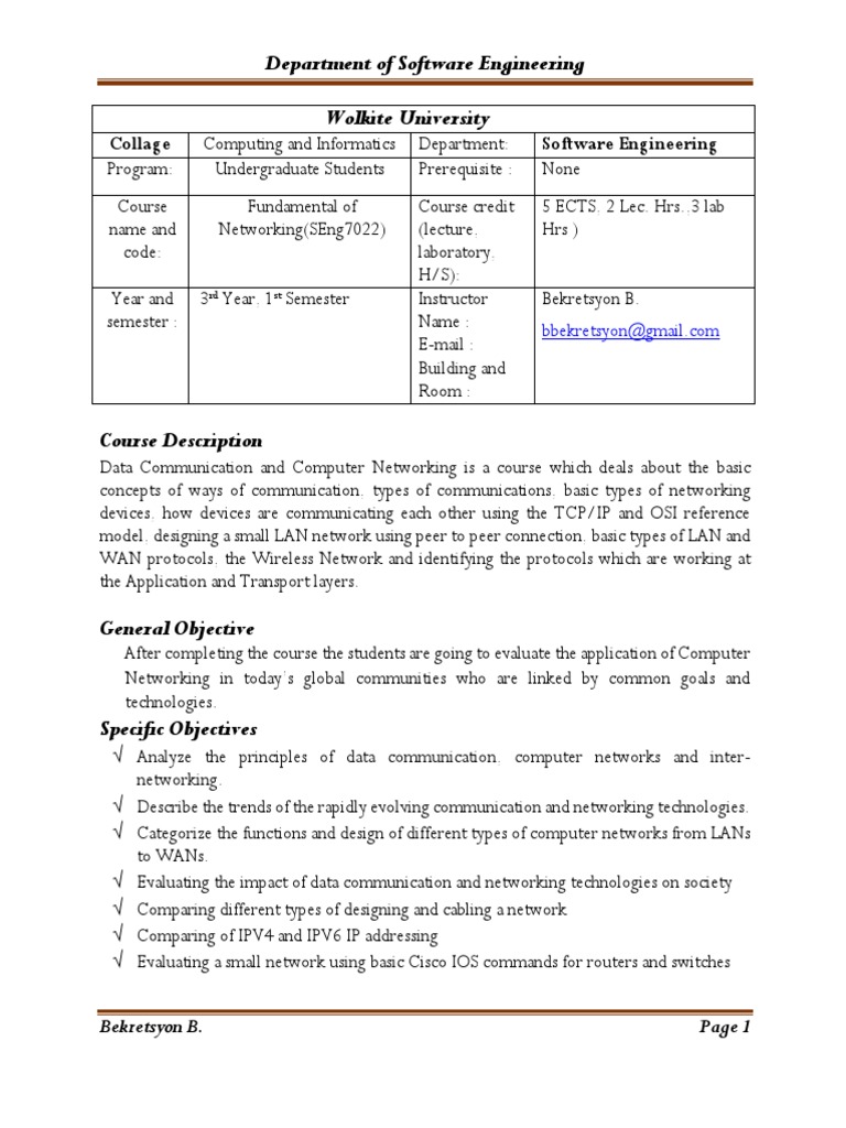 Fundamentals Of Networking Pdf Computer Network Osi Model
