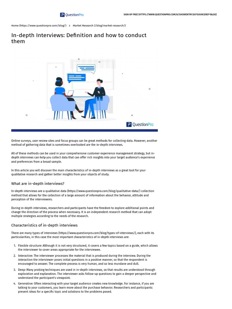 In-Depth Interviews - Definition and How To Conduct Them - QuestionPro ... In-Depth Interviews - Definition and How To Conduct Them - QuestionPro ...