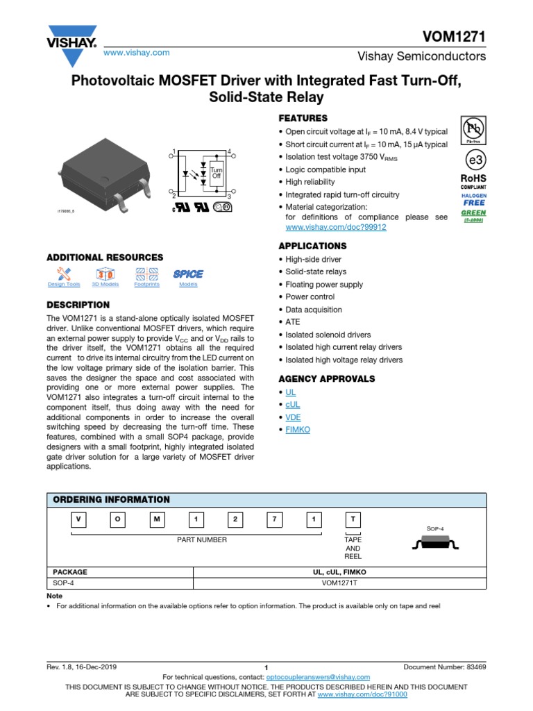 Vom 1271 | PDF | Mosfet | Field Effect Transistor