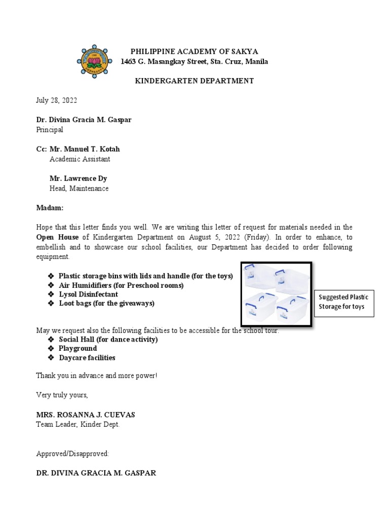 Request Letter For Open House | PDF