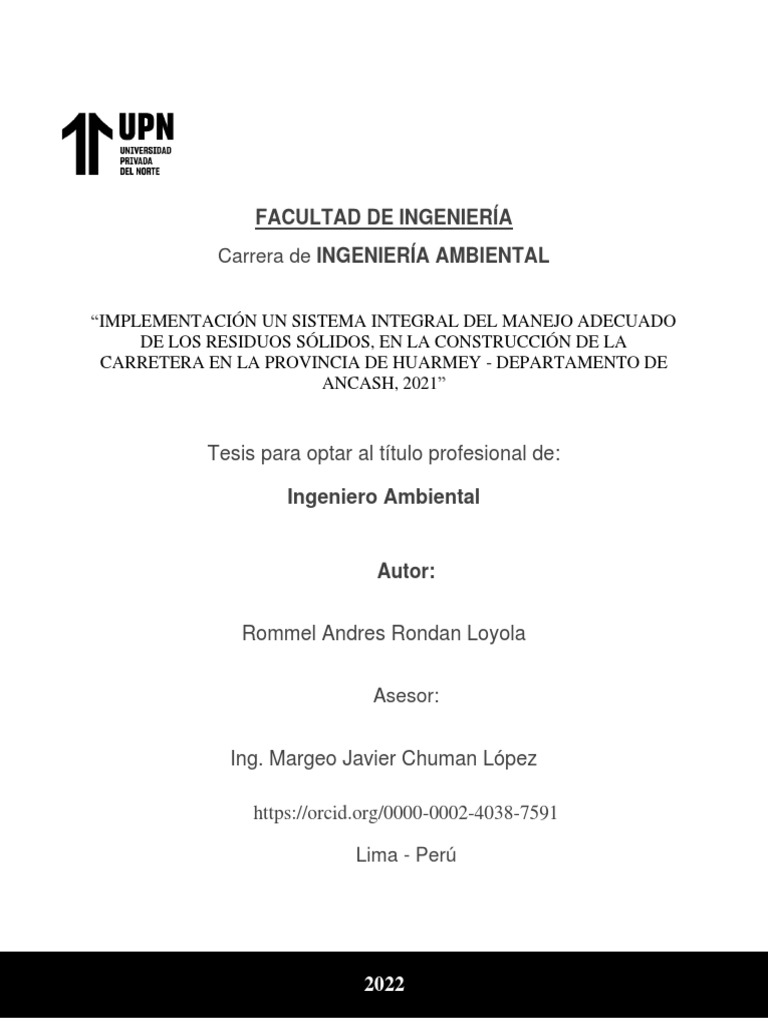 Rondan Loyola, Rommel Andres | PDF | Residuos | Reciclaje
