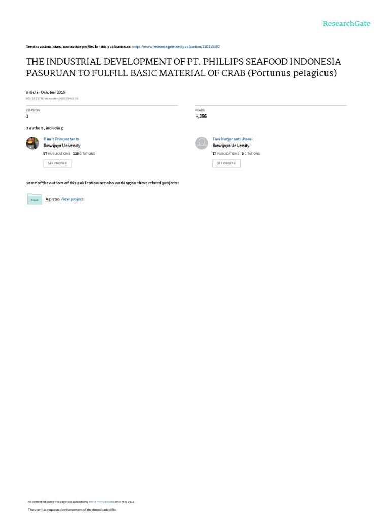 Industrial Development of PT. Phillips Seafood | PDF | Qualitative ...