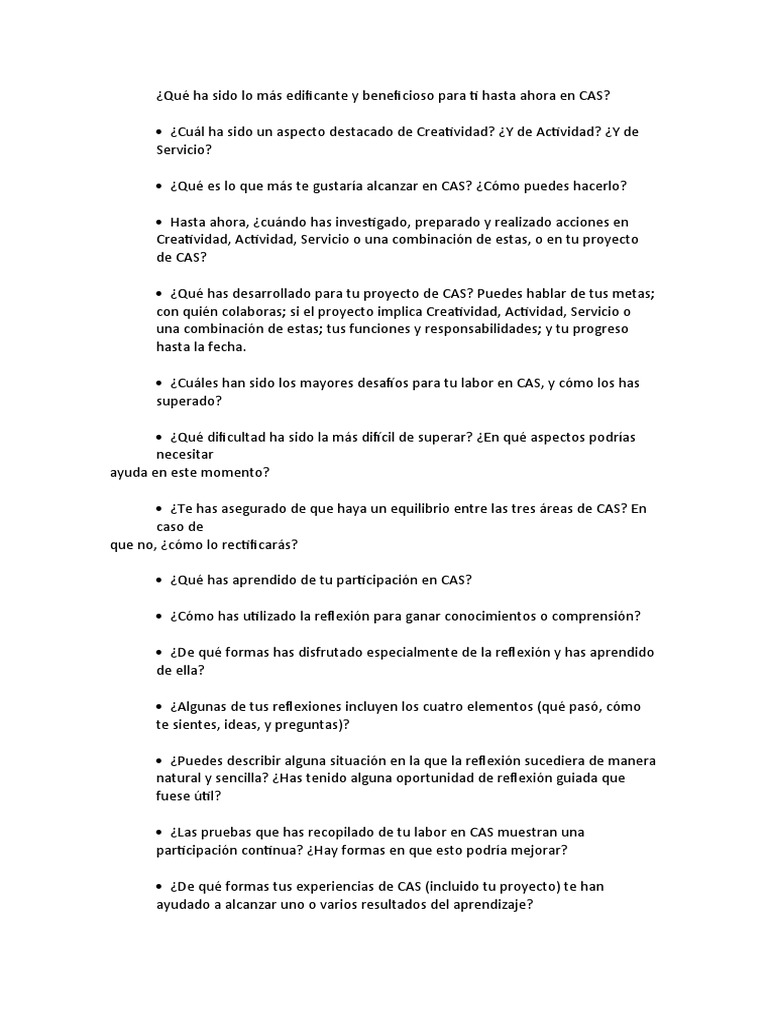 Segunda Entrevista CAS | PDF