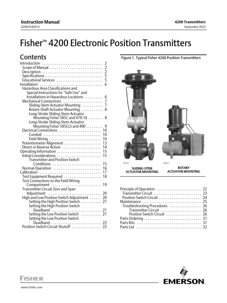 Instruction Manual Fisher 4200 Electronic Position Transmitters en ...