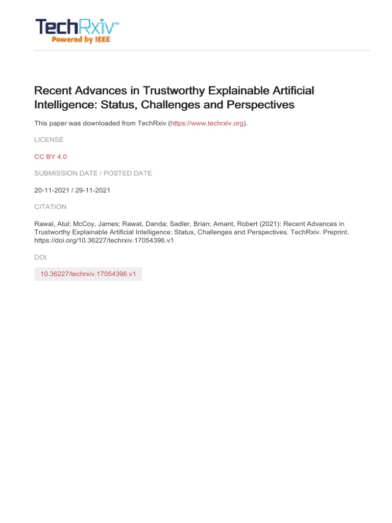 Explainable Artificial Intelligence (XAI) Survey | PDF | Artificial Intelligence | Intelligence ...