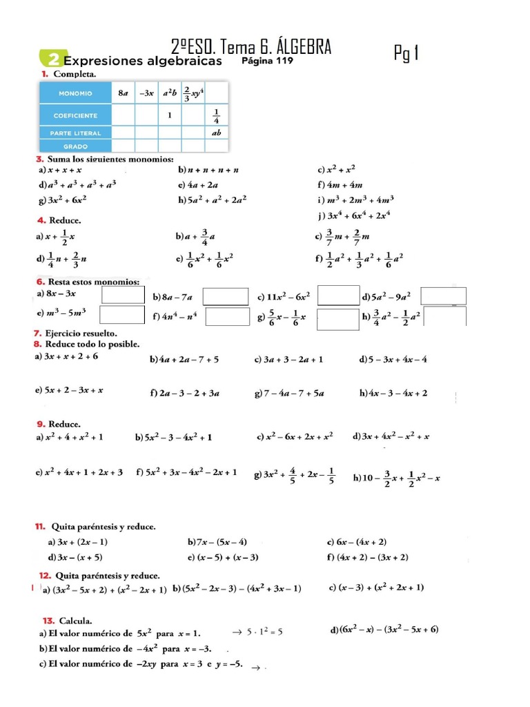 Tema 06 Algebra | PDF