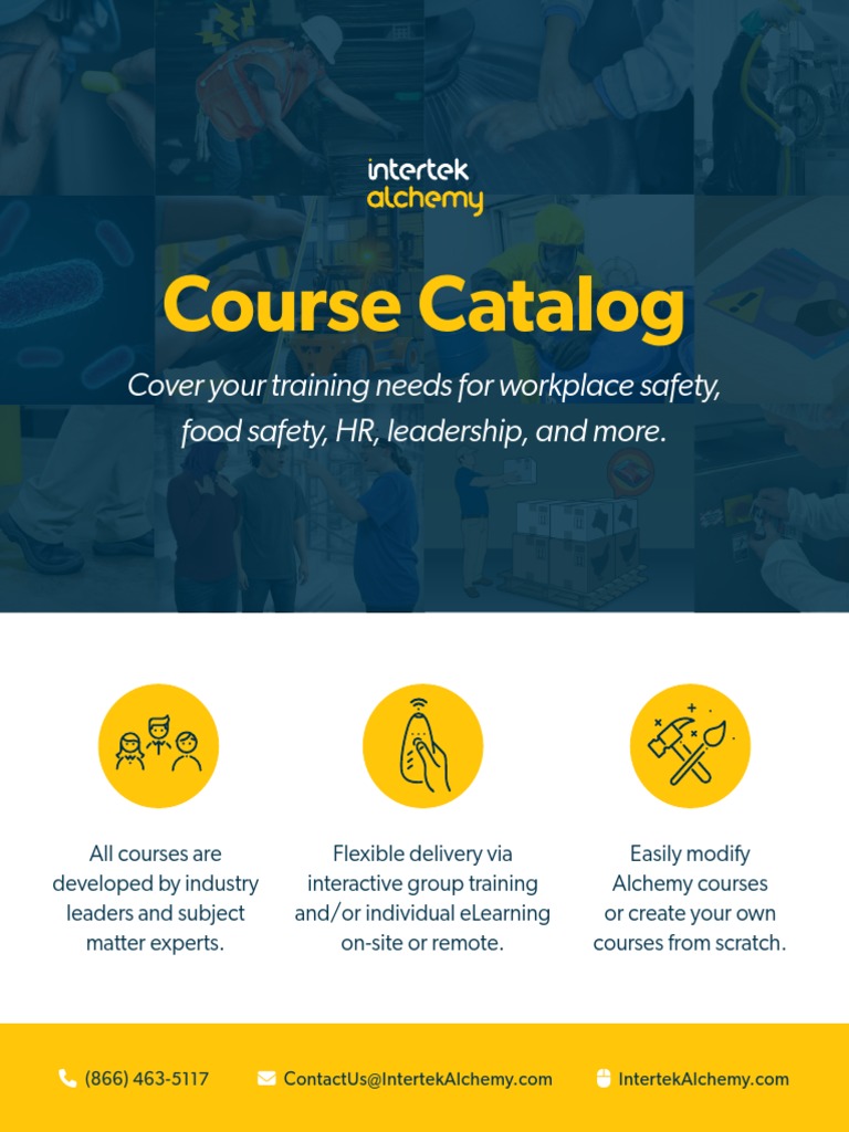 Alchemy Course Catalog | PDF | Food Safety | Personal Protective Equipment