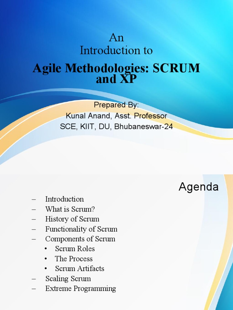 An Introduction To: Agile Methodologies: SCRUM and XP | PDF | Scrum (Software Development ...