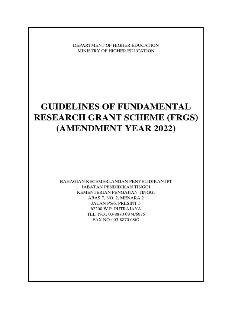 Frgs Guidelines (Amendment Year 2022) - Eng | PDF | Evaluation | Economies