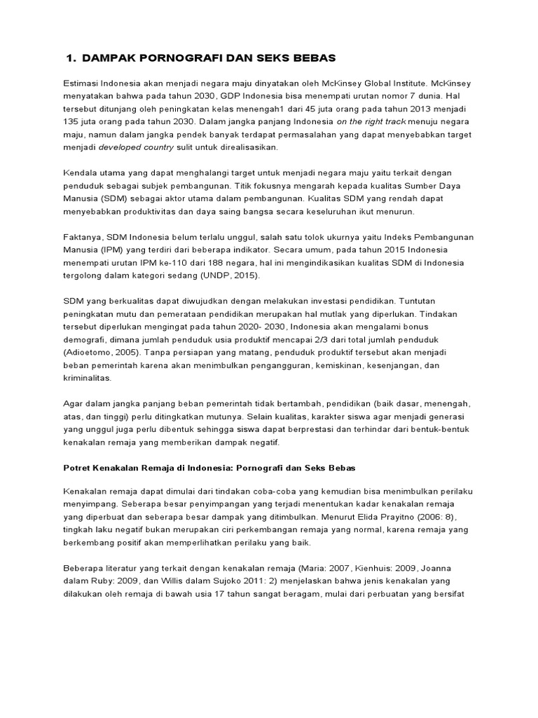 Dampak Pornografi Dan Seks Bebas | PDF