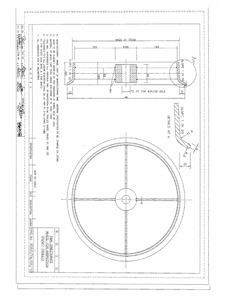 RDSO Push Trolley Joint Wheel Drawing | PDF