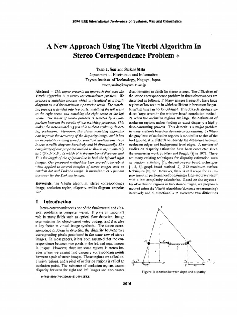 A New Approach Using The Viterbi Algorithm in Stereo Correspondence ...