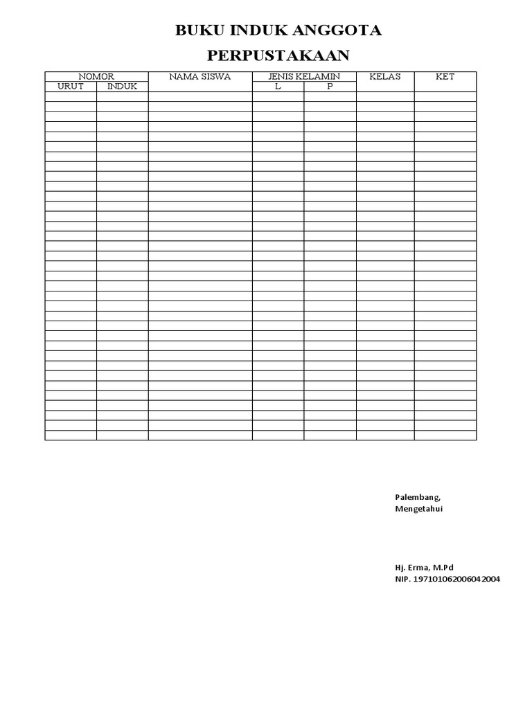 Buku Induk Anggota | PDF