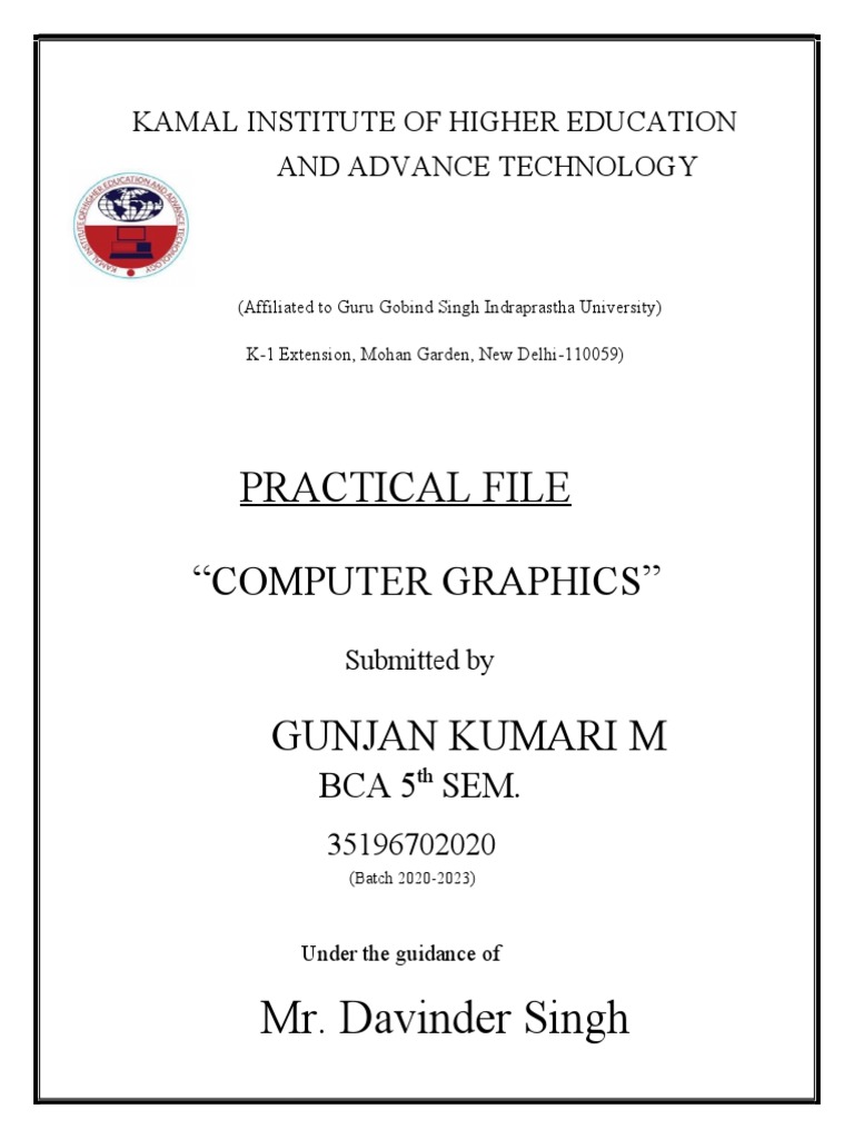 CG Practical File | PDF | Software Development | Software Engineering
