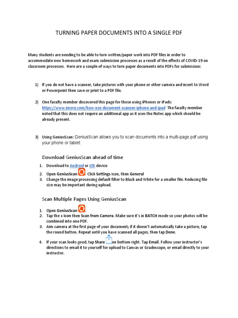 Turning Paper Documents Into A Single PDF | PDF | Career & Growth ...