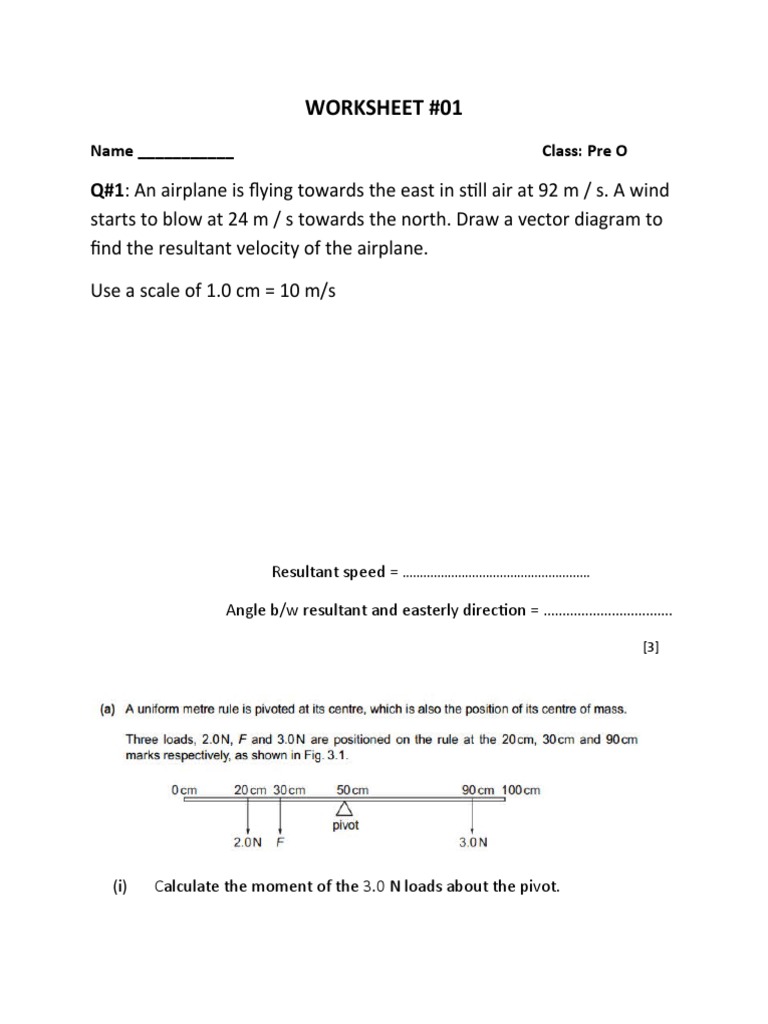 Physics Worksheets | PDF | Force | Newton's Laws Of Motion