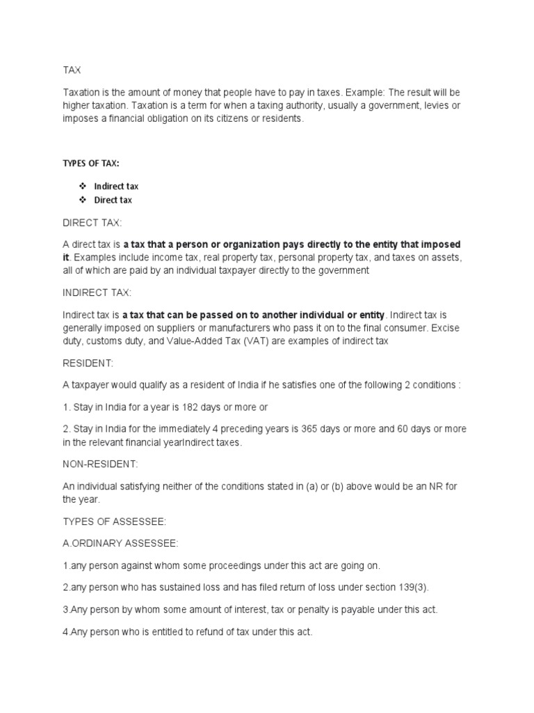 Taxation Assignment | PDF