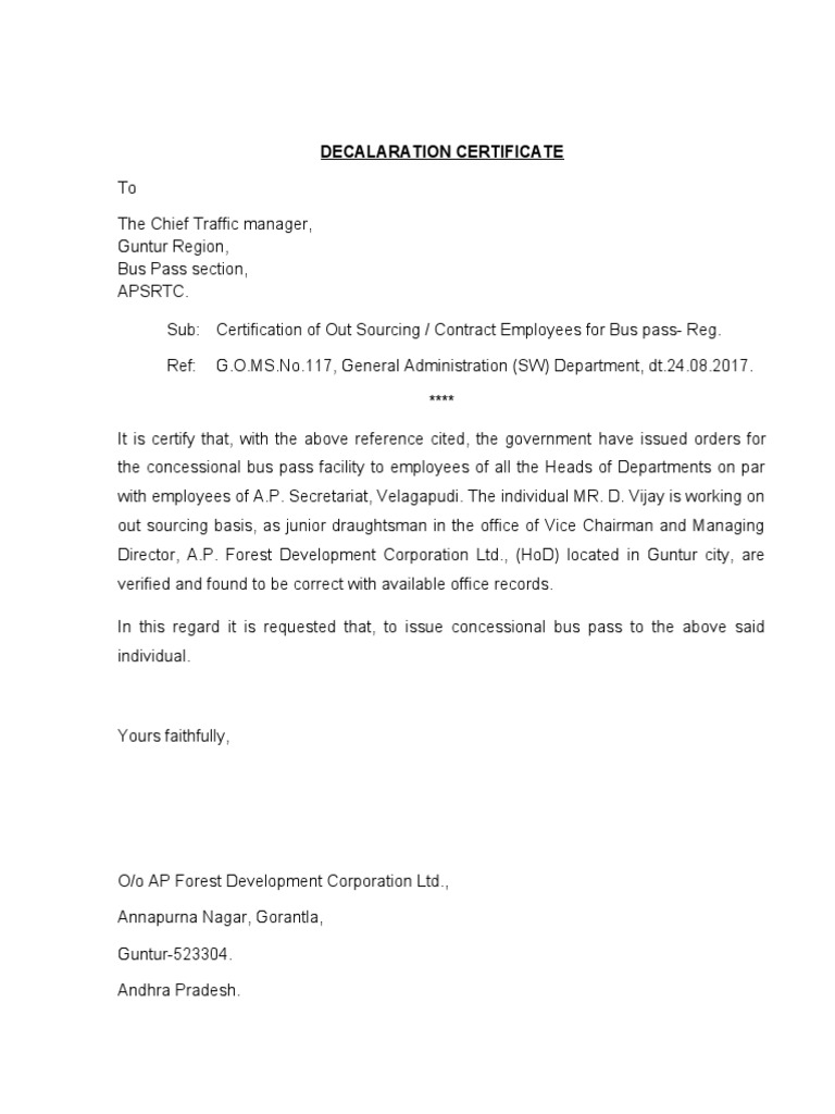 Decleration Form | PDF