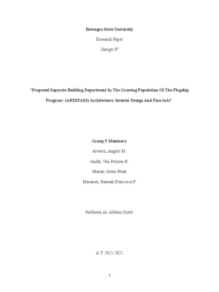 Plate 1 - Cafad Building Research | PDF