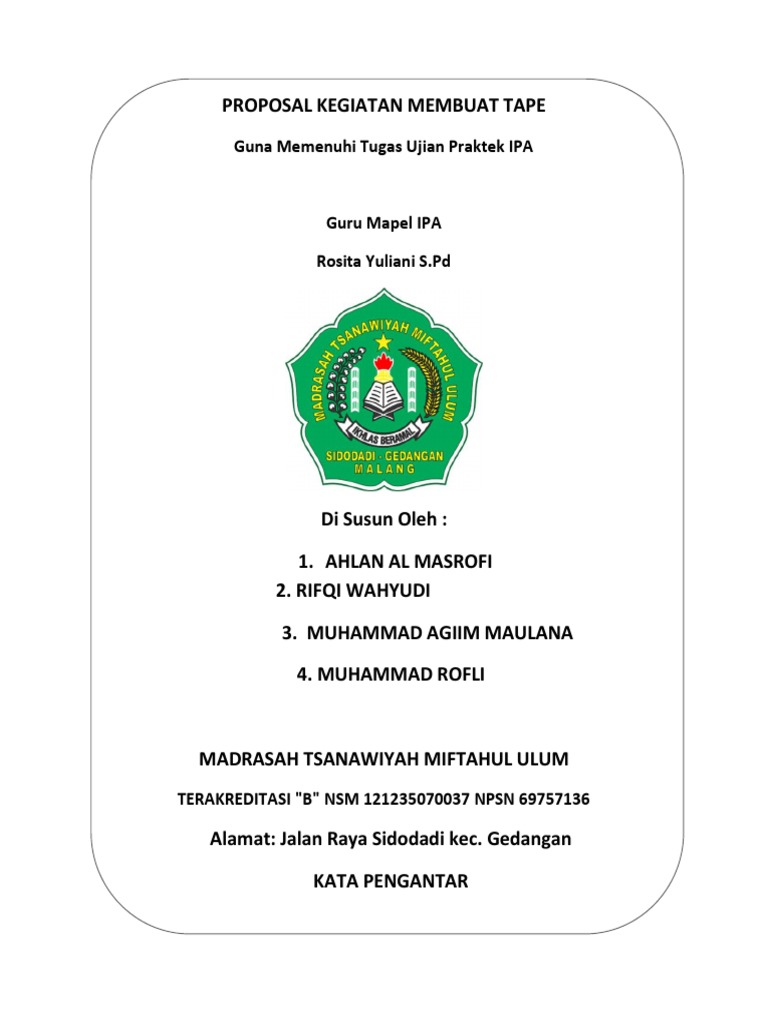 Proposal Membuat Tape | PDF