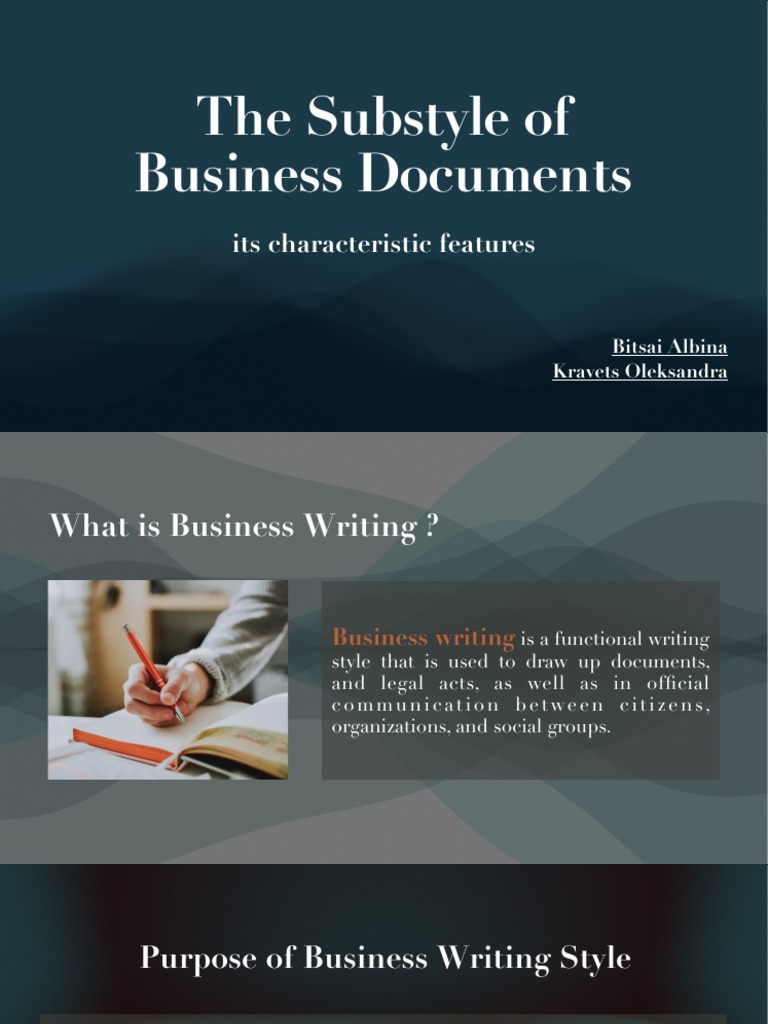The Substyle of Business Documents | PDF | Noun | Part Of Speech