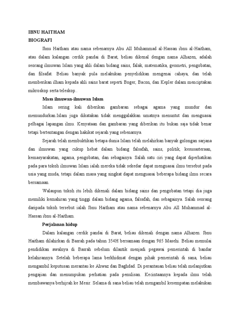 Ibnu Haitham | PDF