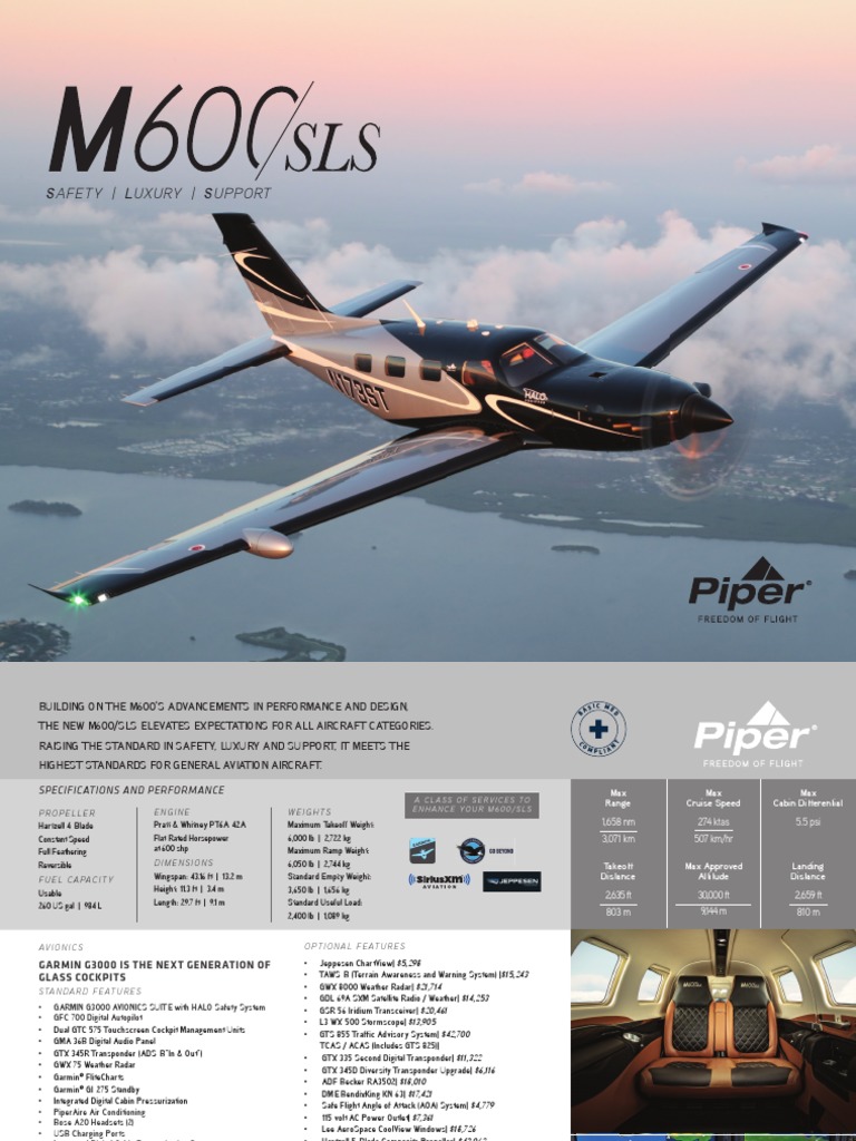 2022 M600 SLS Single Spec Sheet Withpricing | PDF | Avionics ...