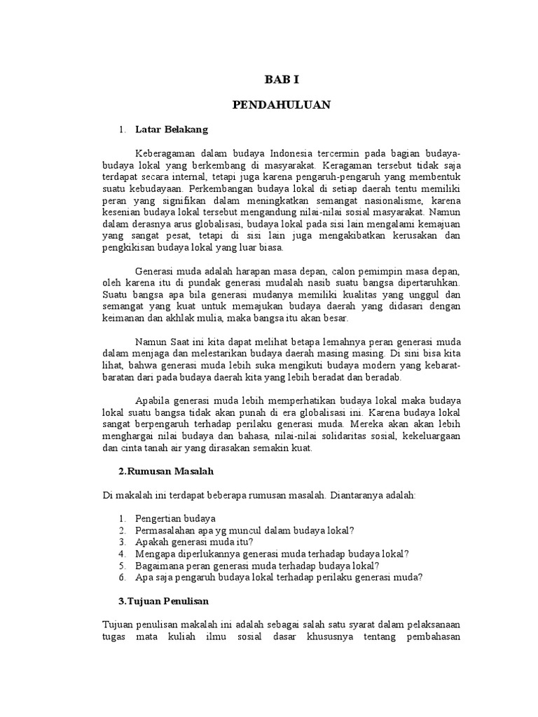 A4 Makalah Bhs Indonesia Budaya | PDF