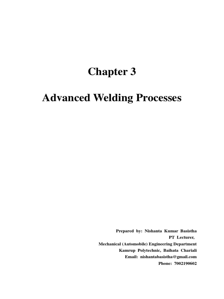 Advanced Welding Processes Guide | PDF | Construction | Welding
