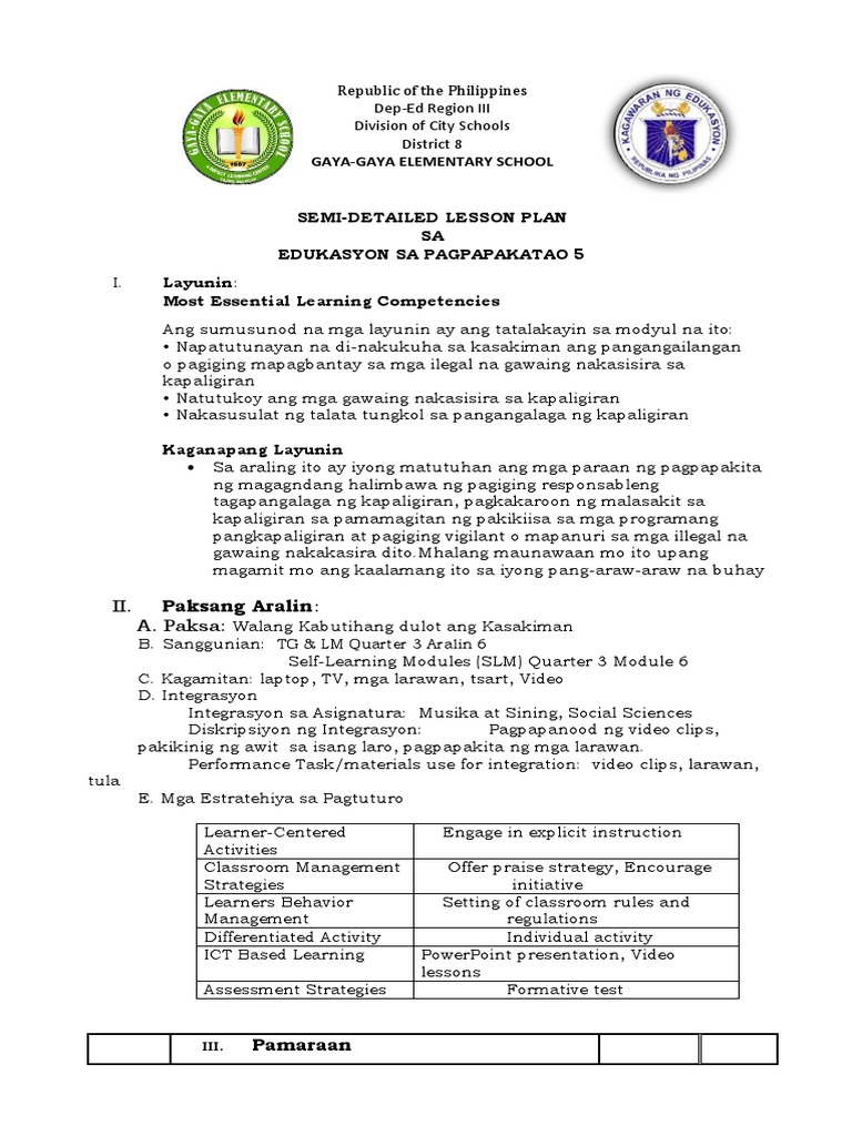 COT-ESP 5 q3 Modyul 6 | PDF