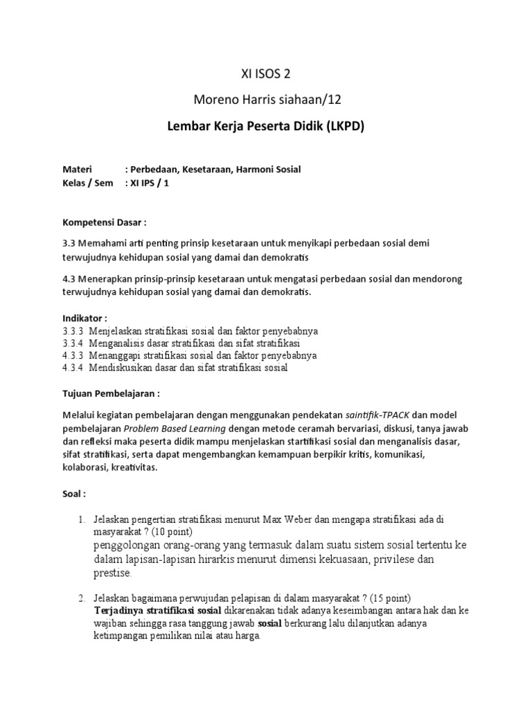 Tugas LKPD Stratifikasi | PDF