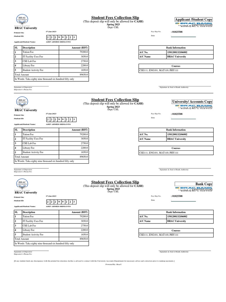 Advising Payslip 22299223 Asef Ahmed Shimanto | PDF | Deposit Account ...