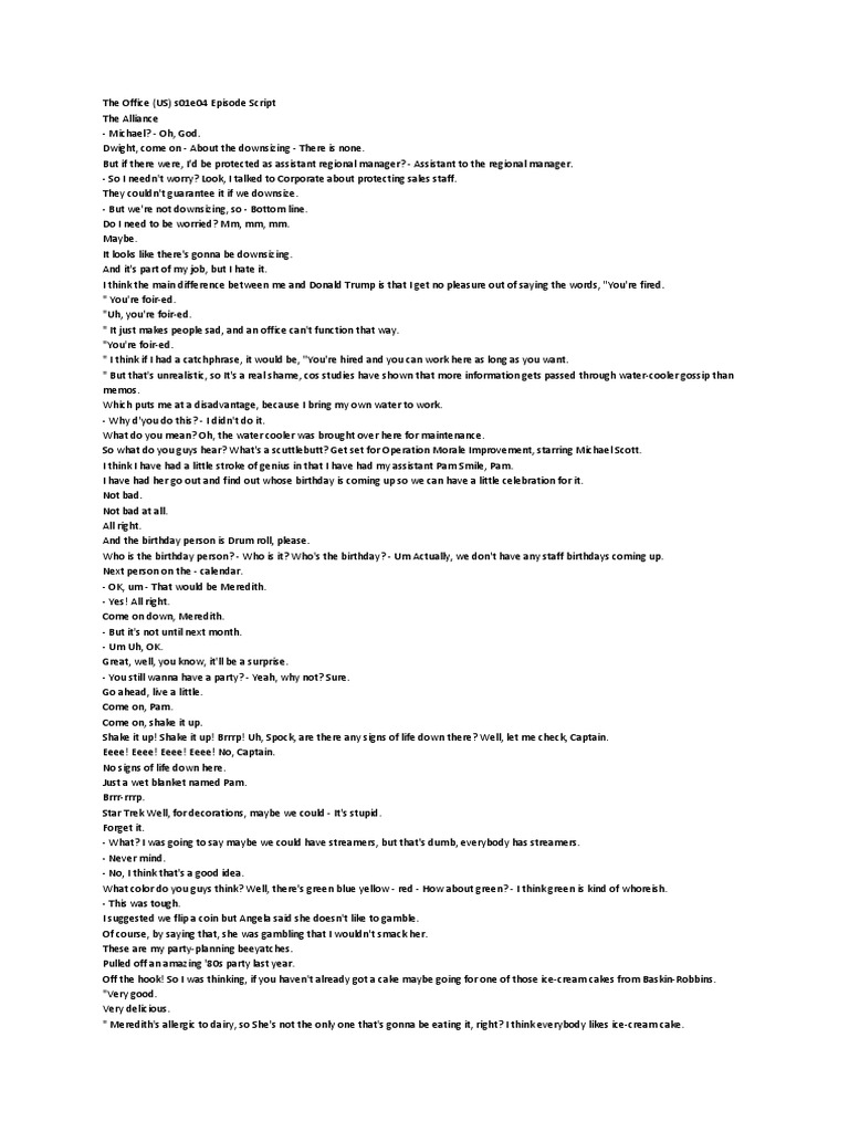 The Office S1E4 | PDF