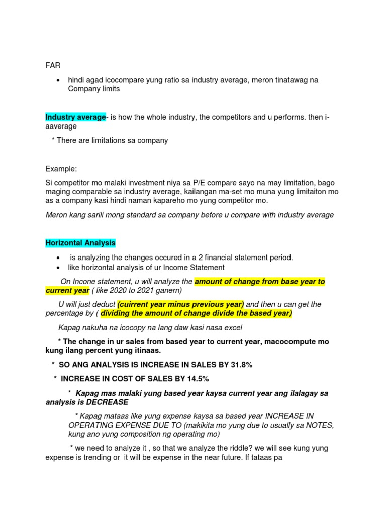 Far Notes Sa May Excel Kineme | Download Free PDF | Goodwill ...