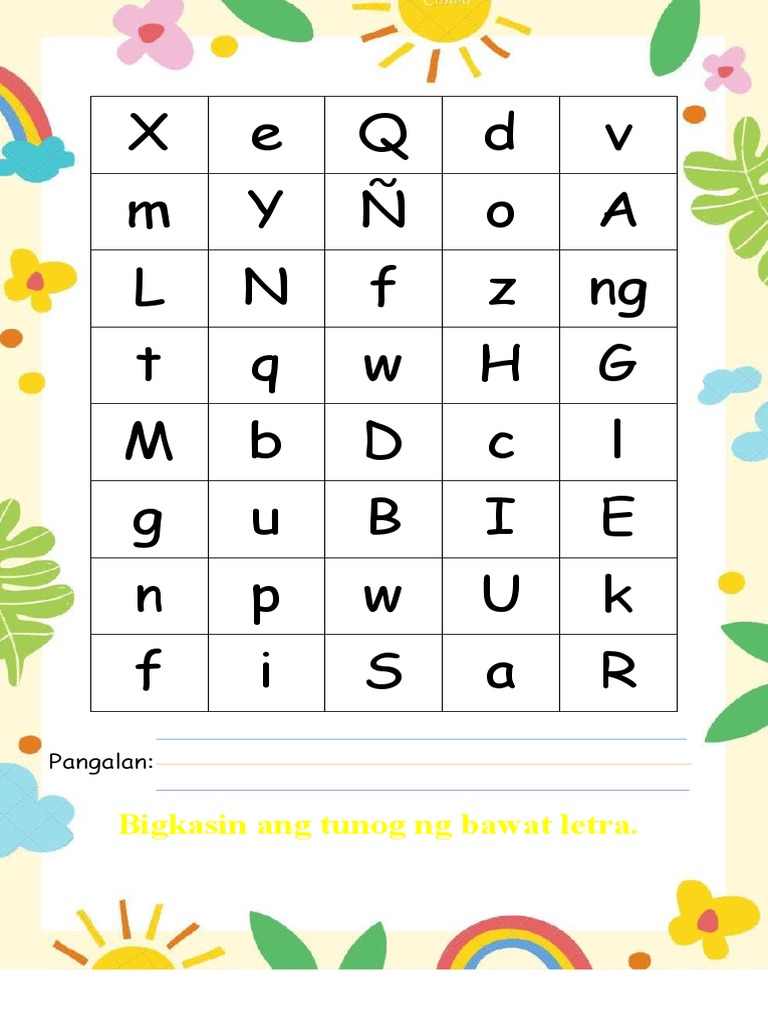 Bigkasin Ang Tunog NG Mga Letra | PDF
