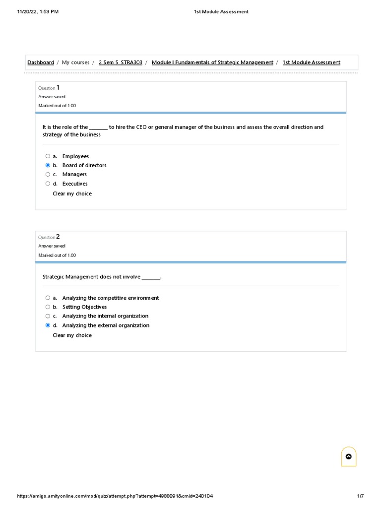 STRA303 - 1st Module Assessment | PDF